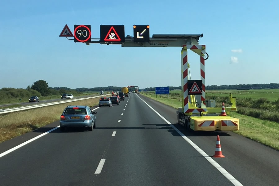 Tijdelijke rijstrook signalering